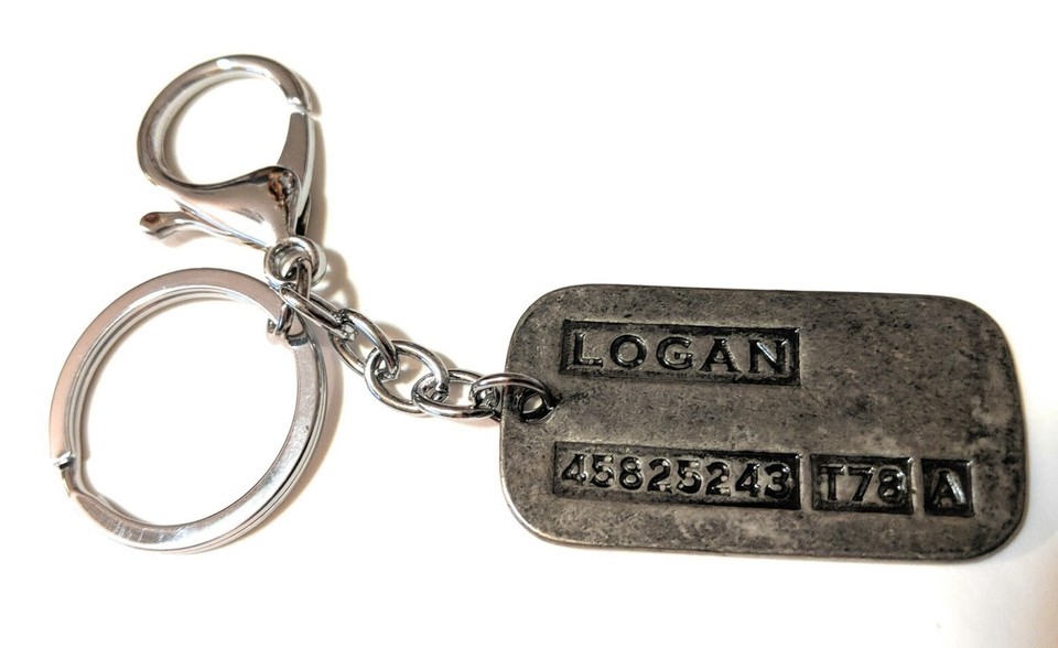 Wolverine Logan dog tag keychain X-MEN Full metal Comic Collectible ...