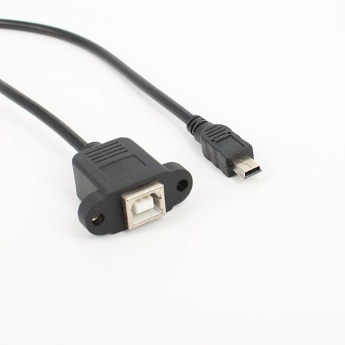 50CM Mini USB 5Pin Male to USB 2.0 B Female Jack Printer Panel Mount ...