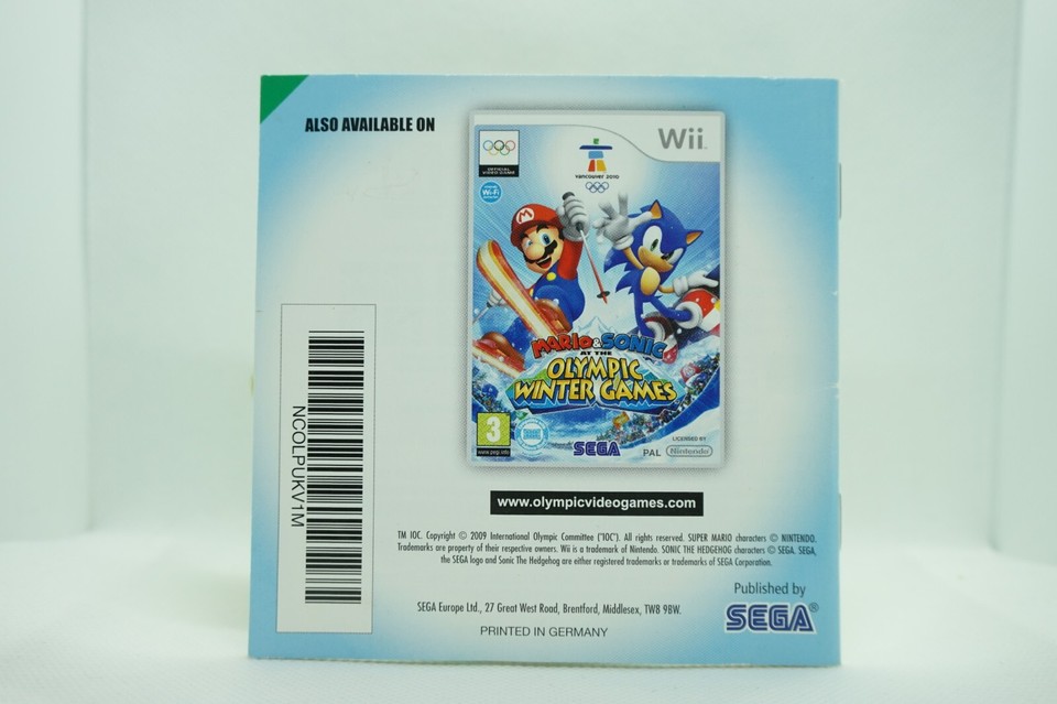 Mario Sonic Olympic Winter Games Nintendo DS Instruction Booklet NO ...