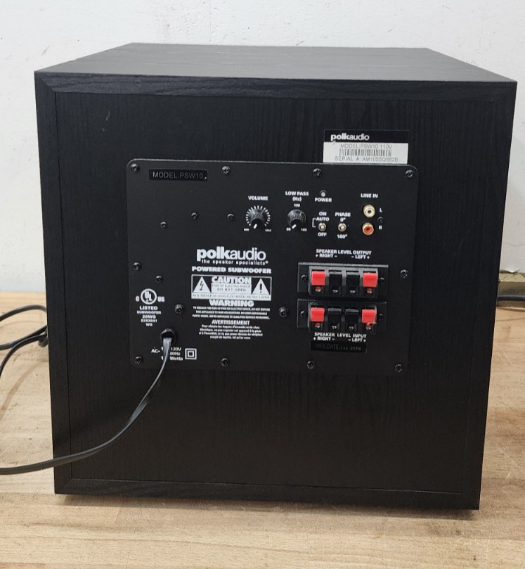 Polk Audio PSW10 10 inch Powered Active Speaker 100 Watt Subwoofer USED ...