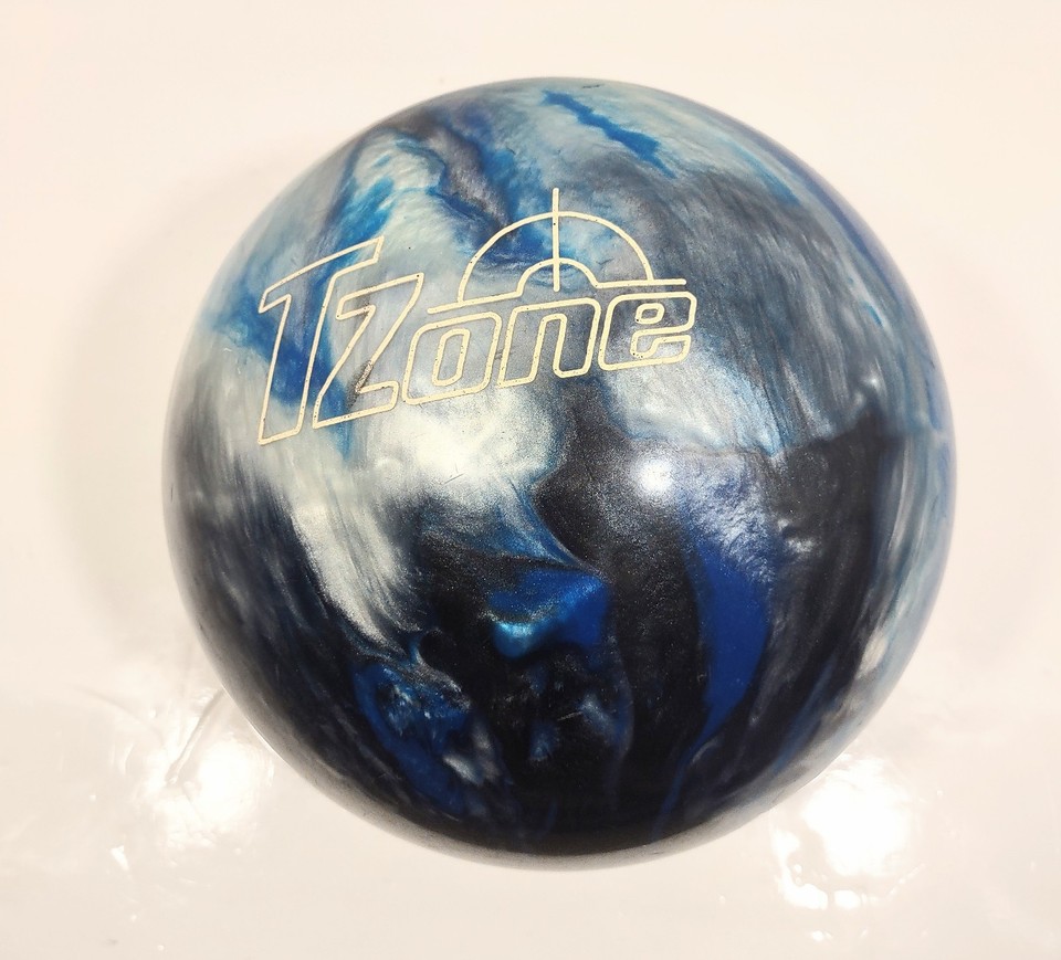 Brunswick T Zone Bowling Ball 14 lbs Drilled One Handed Blue White ...
