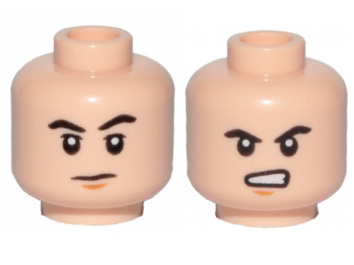 Lego Flesh Head For Boy Man Minifigure Reversible Smile Angry Trooper ...