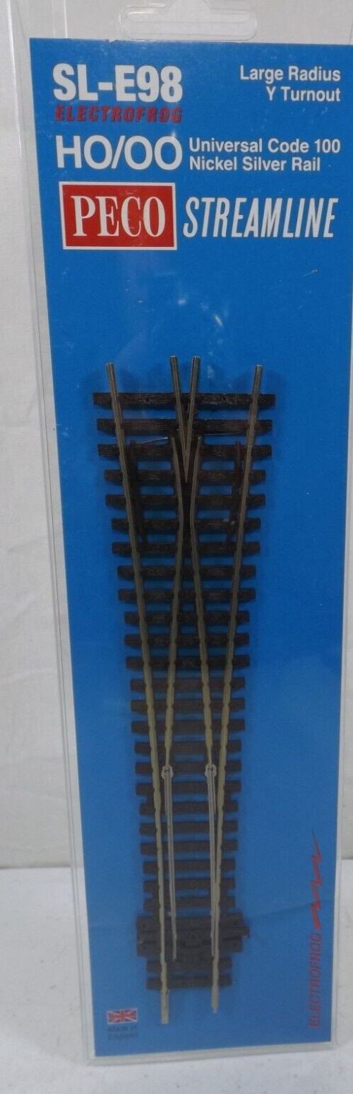 HO/OO Peco SL-E89 code 100 SL-E98 Y turnout in original package (lot ...