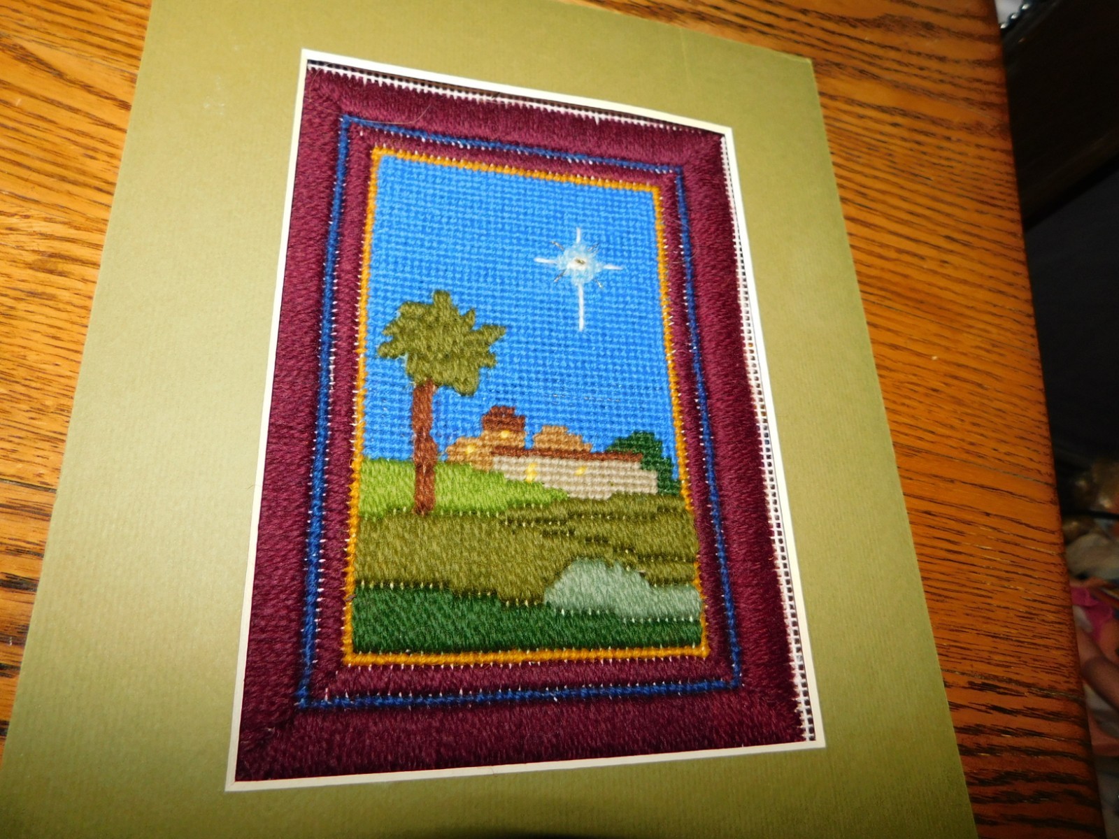 Star of David Needlepoint Panel COMPLETED Handmade Bethlehem | eBay