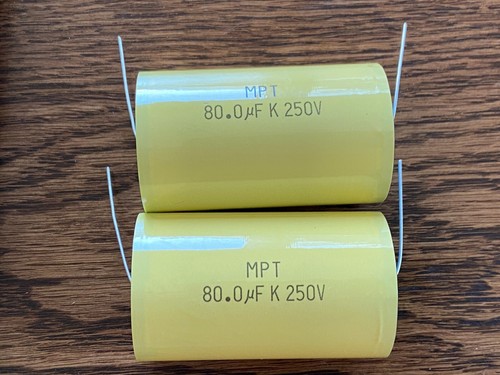 2 New 80 uF 250V Supertech MPT Film Audio Signal Crossover Capacitors ...