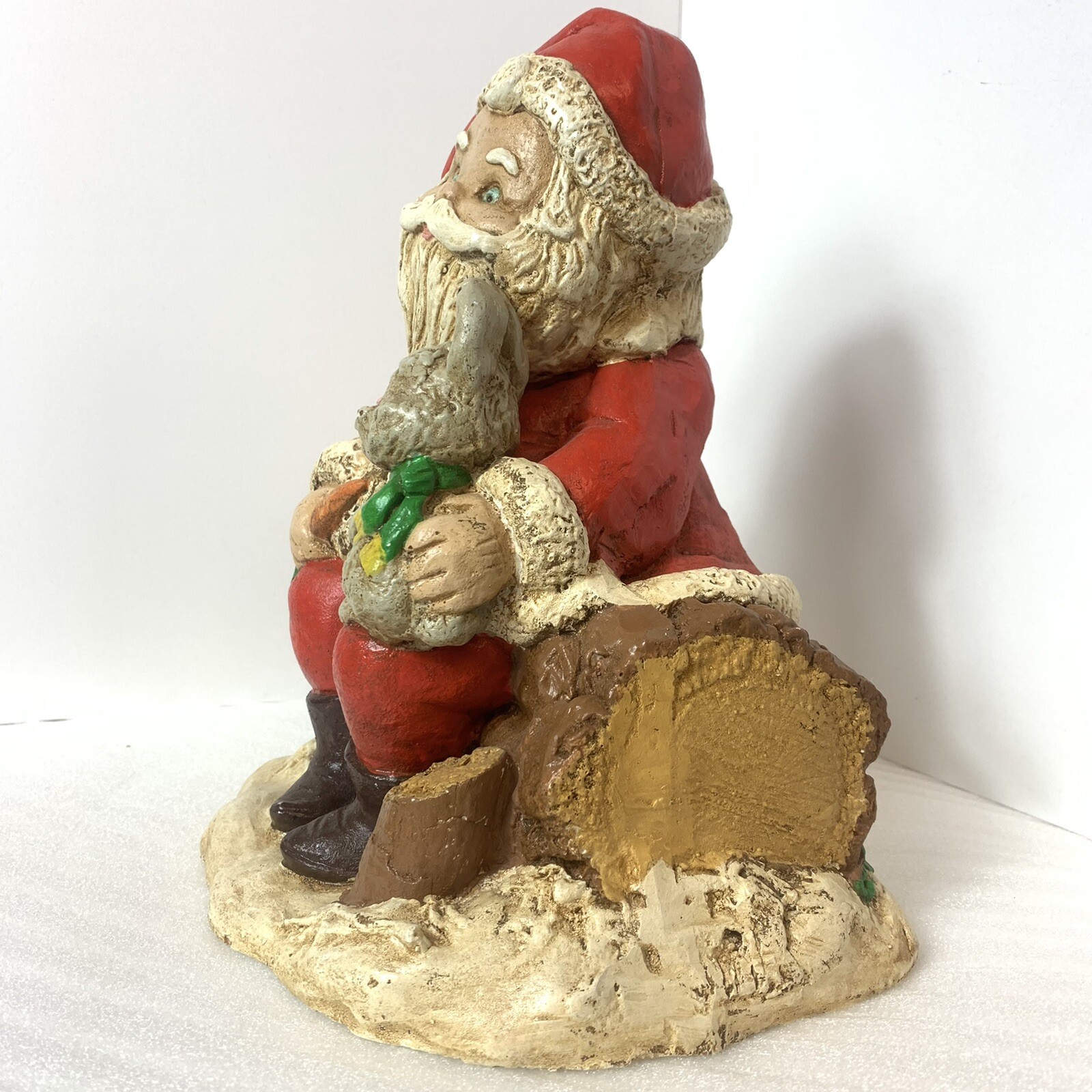 Santa Claus Easter Bunny Sitting On Log Carrot Carol Rardon Christmas ...