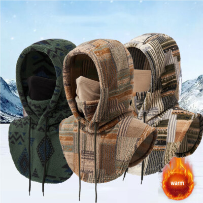 Winter Cycling Fleece Warmer Hat Beanie Full Face Mask Sports Ski ...