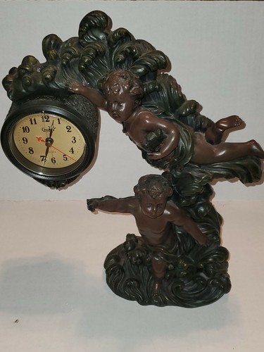 Vintage Crosa Quartz 2 Angel Boys Figural Decorative Clock 15inch | eBay
