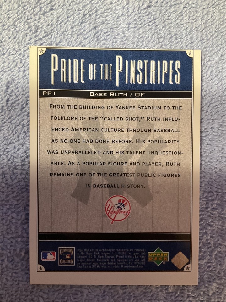 Babe Ruth 2000 Upper Deck New York Yankees Legends Pride of the ...