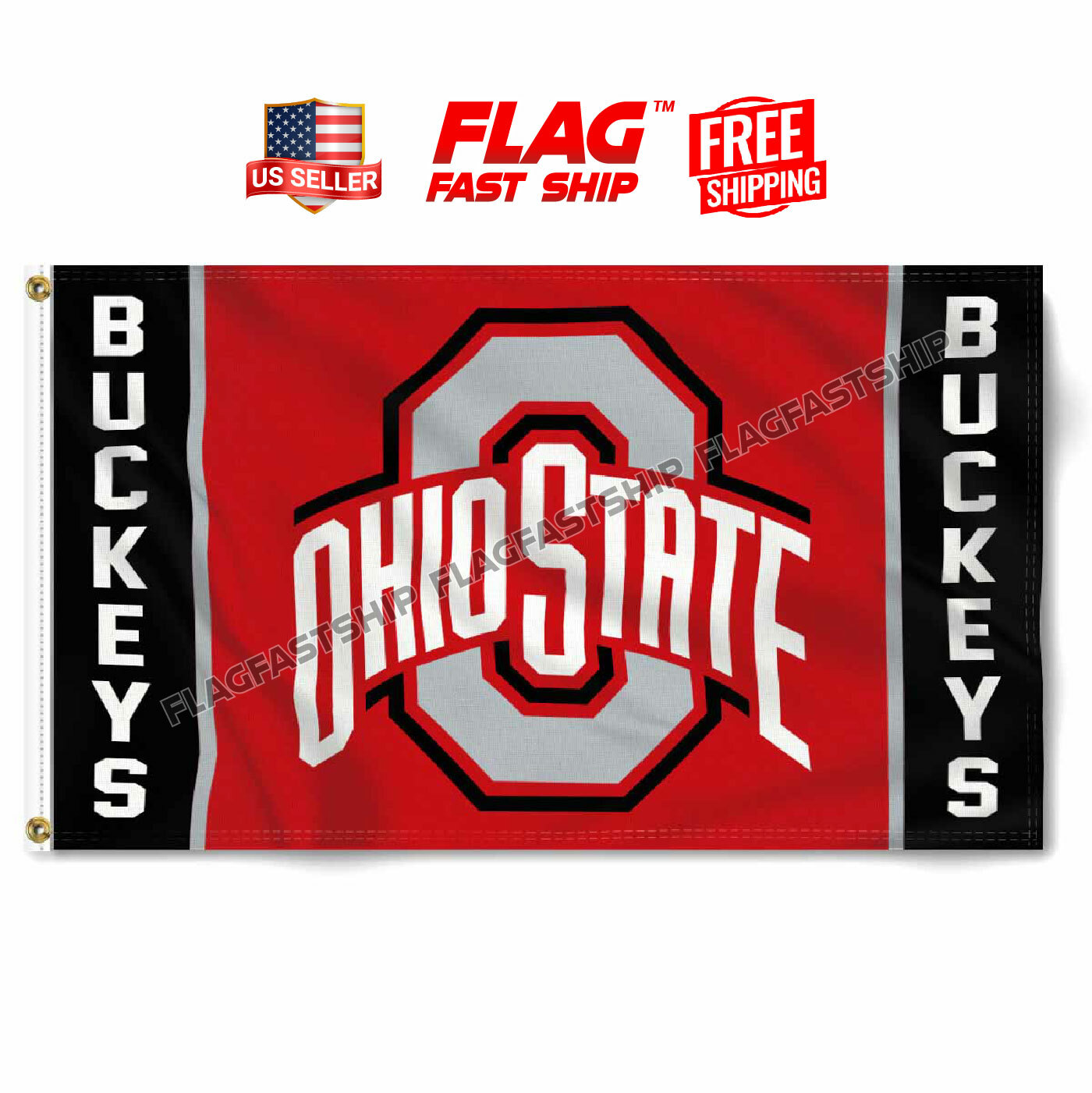 Ohio State Buckeyes University Flag 3x5 Banner Football Fast FREE USA ...