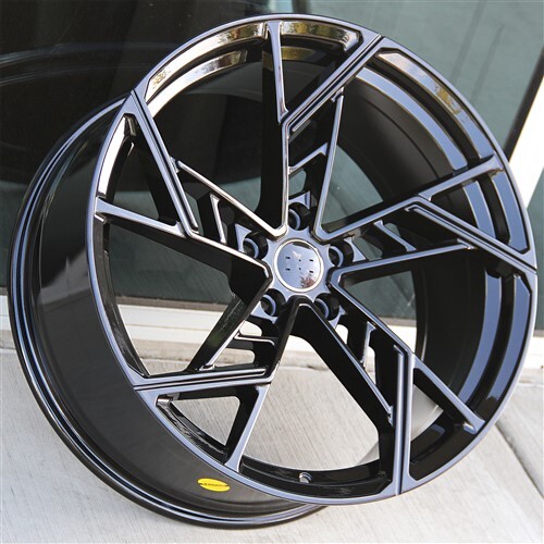 (4)SET 20" 20X9 5X112 RS7 TYPE BLACK WHEELS AUDI A4 S4 A5 S5 A6 A8 Q5 ...