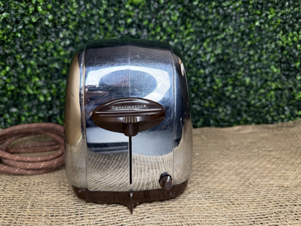 Vintage Toastmaster Chrome Toaster 1940s Mid-Century Cloth Cord ...
