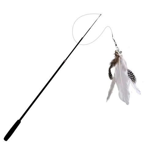1.8M Cat Teaser Four Section Expandable Cat Fishing Rod Toy with Catnip ...