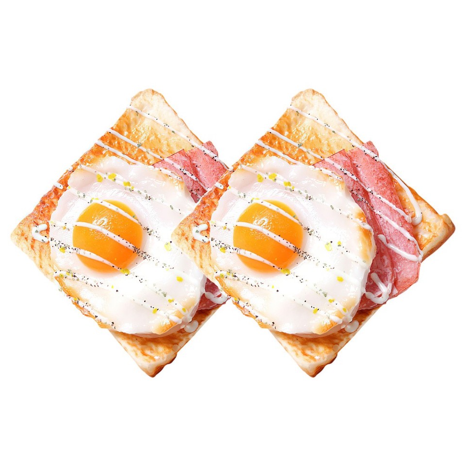 2pcs Simulation Toast Slices Models - Lifelike Sliced Bread Props Party ...