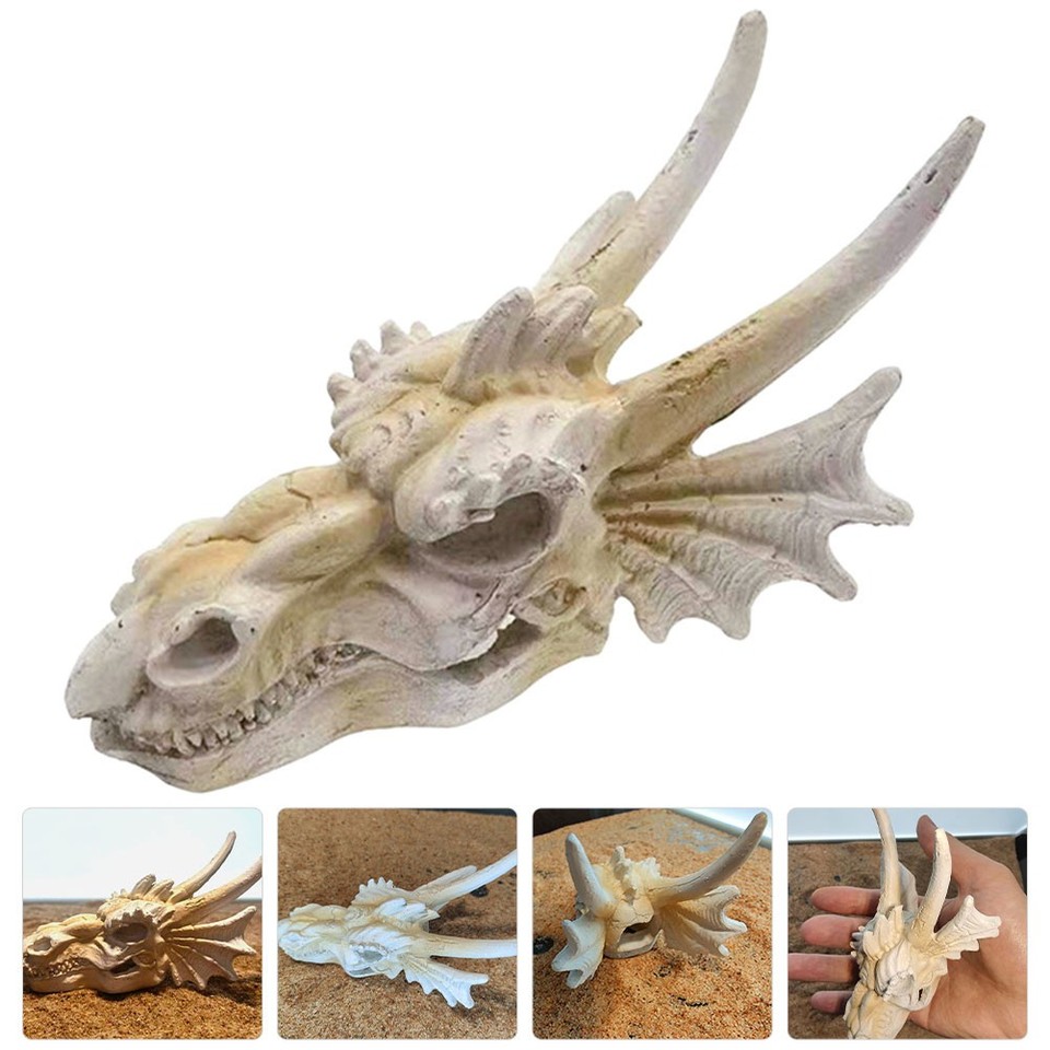 Fish Tank Resin Dragon Skull Ornament Aquarium Decor Shrimp Shelter ...