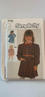 Simplicity Child Dress Pattern 7112 Size 6 - Uncut | eBay