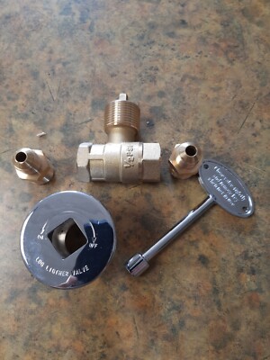 Legend 1/2" T3500 1/4-Turn Gas Valve & Key Combo Gas Log Lighter Fire ...