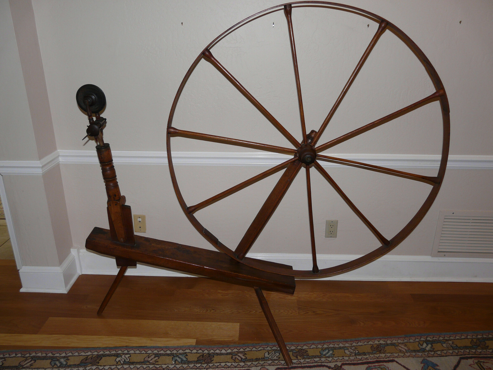 Antique 1800's Large Wheel Spinning Wheel; Beautiful condition | eBay