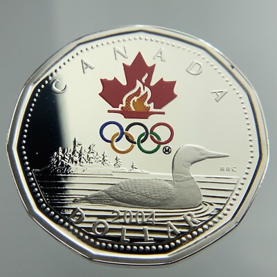 2004 Sterling Silver Lucky Loonie Olympic Dollar RCM Uncirculated Coin ...