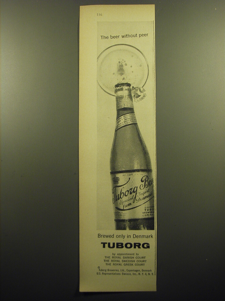 1957 Tuborg Beer Ad - The beer without peer | eBay