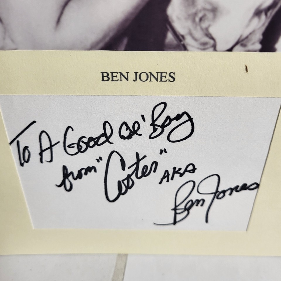 Ben Jones Cooter Autograph & Photo Dukes of Hazzard signed card w/coa ...