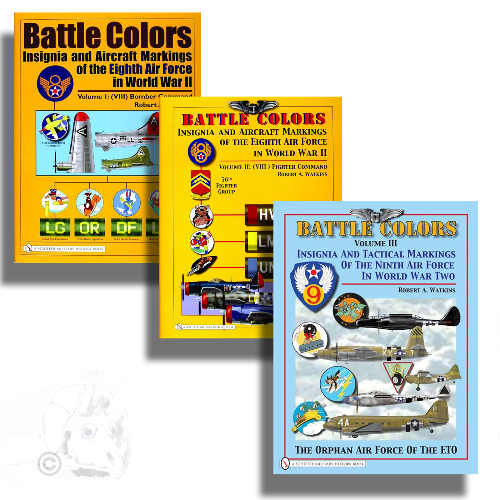 BOOK: BATTLE COLORS WWII 8TH AND 9TH AIRFORCE VOL 1 THRU VOL III (HARD ...