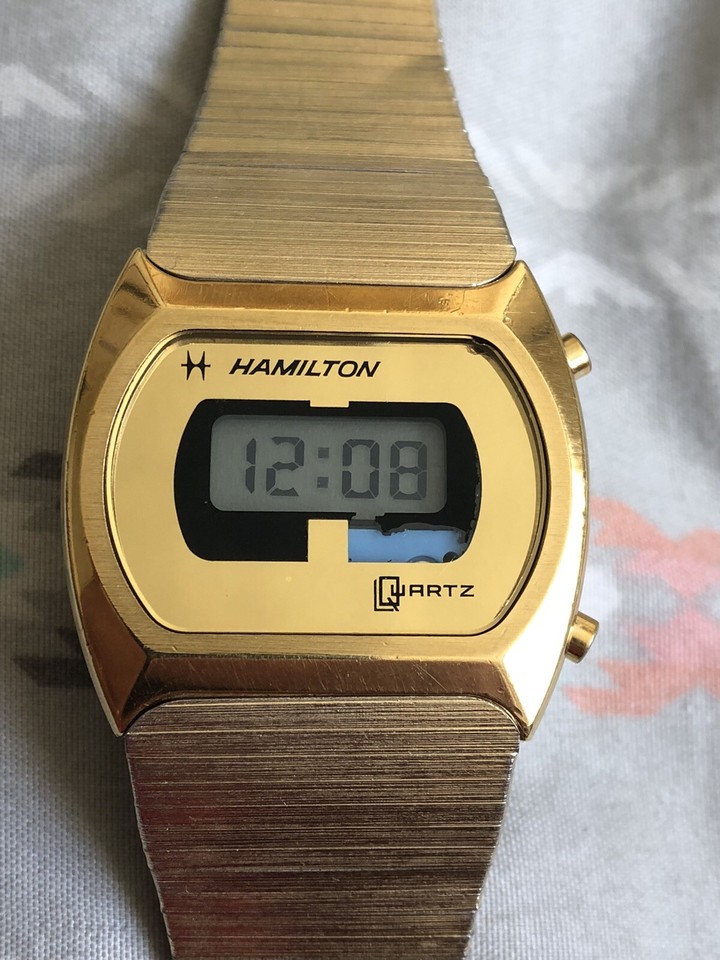 Vintage Hamilton Quartz LCD Watch 10k Electroplated Cal. 880, As Is | eBay