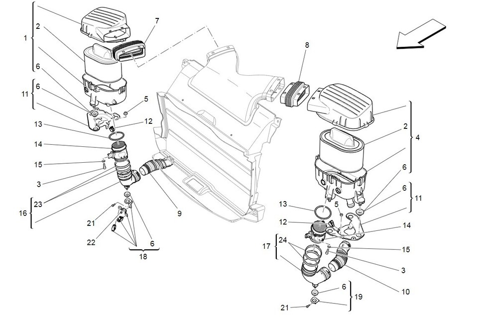 2pcs Genuine Maserati Engine Air Filter Ghibli Quattroporte Levante ...