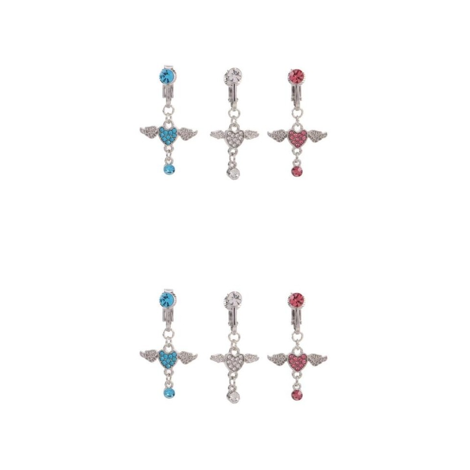 3 Pcs Belly Button Clamp Fake Piercings Barbell Rings Jewelry ...