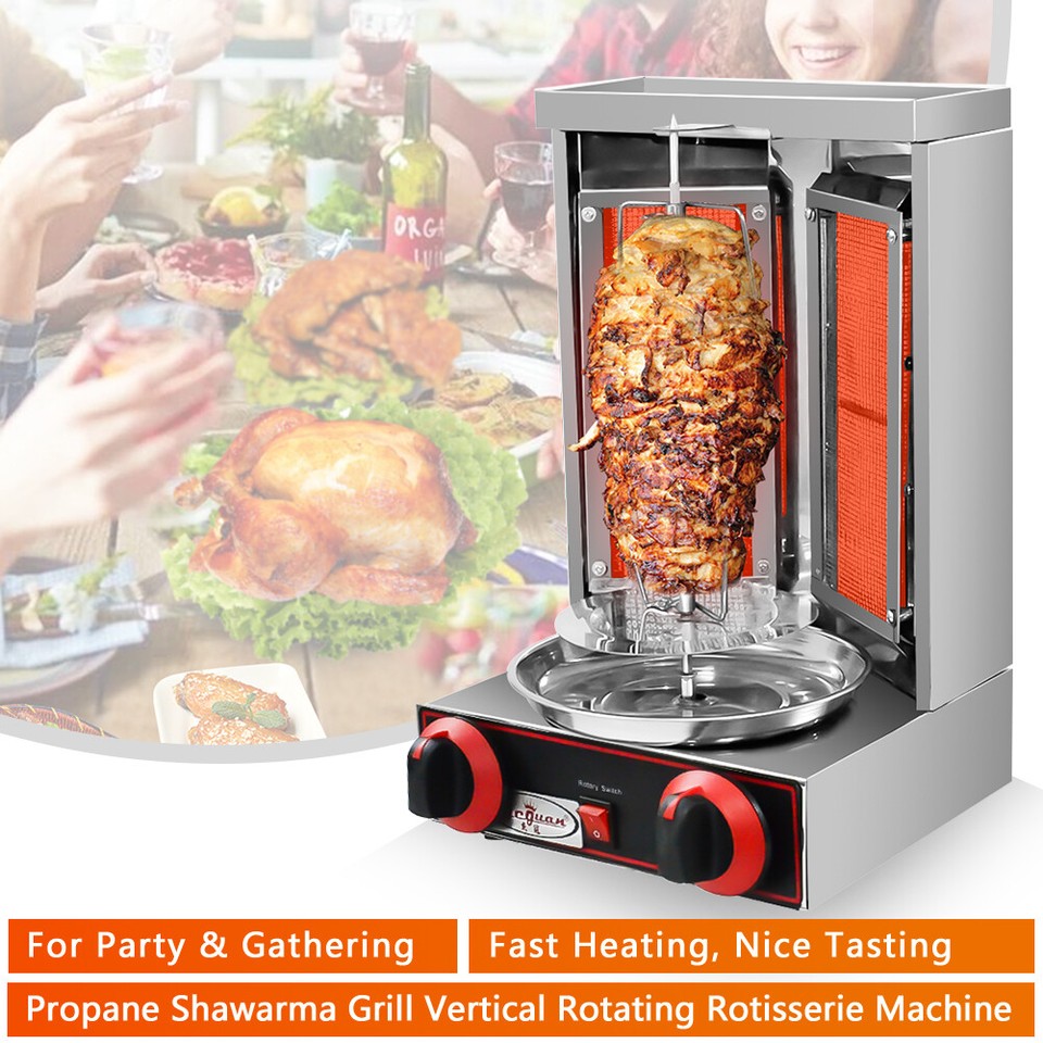 Gas Vertical Broiler Shawarma Machine Kebab Gyro Grill Machine Spinning ...