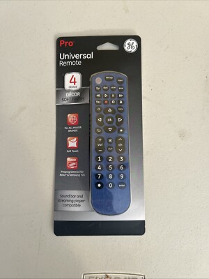 GE Pro Universal Remote 4 Devices Soft Finish- Blue New | eBay