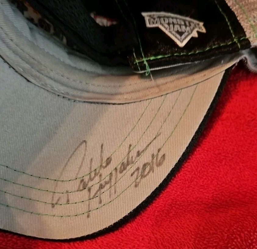 Grave Digger Monster Truck Racing Signed Pablo Huffaker 2016 Strapback ...