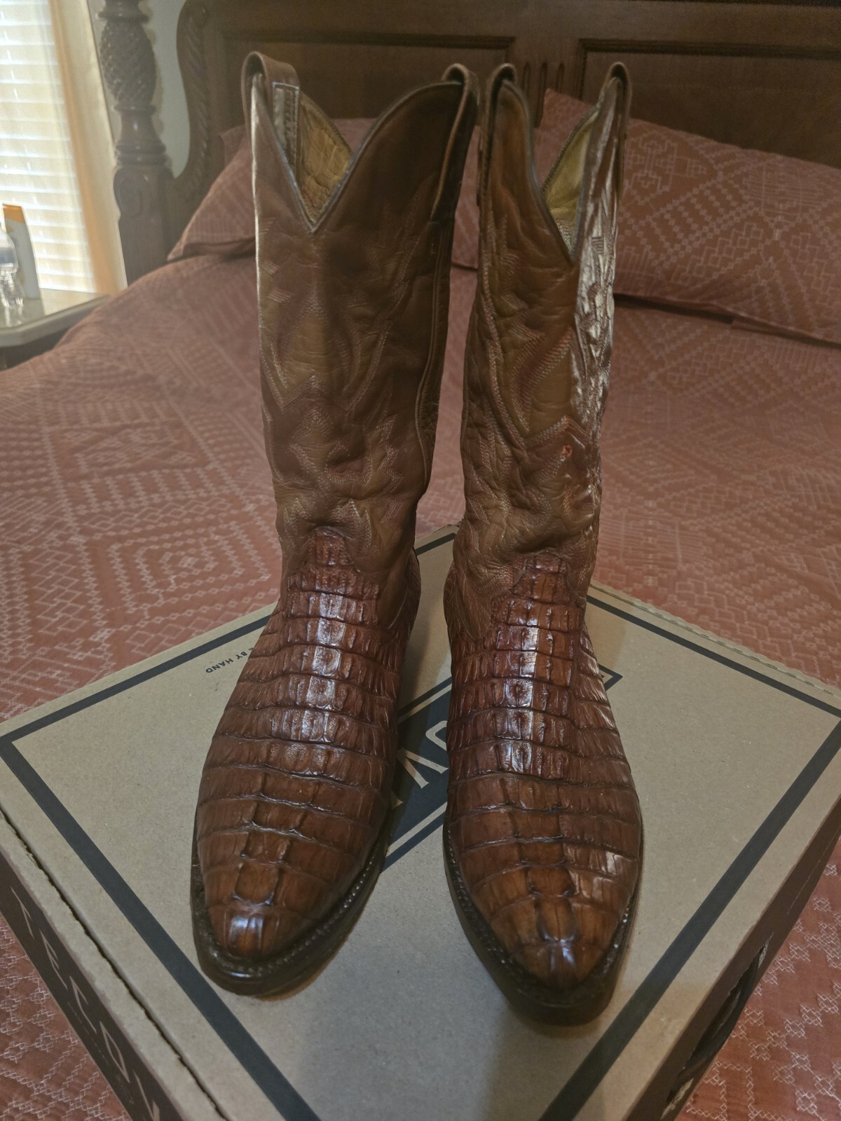 Genuine Crocodile Caiman Tail Bull Rider Western Boot… - Gem