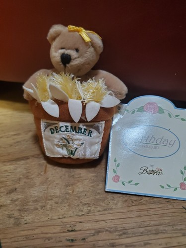 December Birthday soft Bear in pot. | eBay