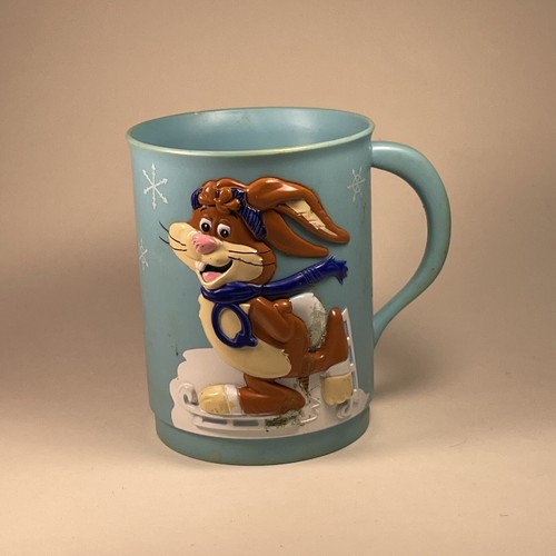 Vintage Nestle Quik 3D Ice Skating Bunny Mug, Light Blue Plastic | eBay