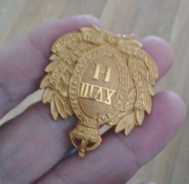 18th Hussars Queen Mary's Own Beautiful Gilt Metal Officers Cap Badge ...