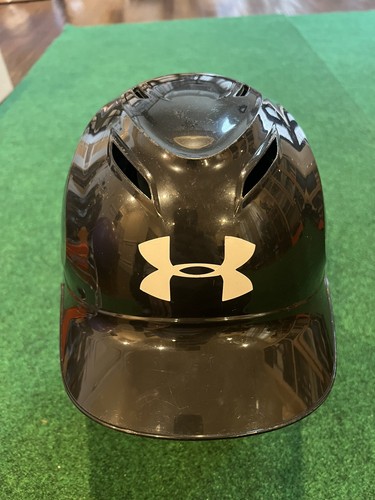 Under Armour Black Baseball Batting Helmet With Jaw Guard And Face Mask ...