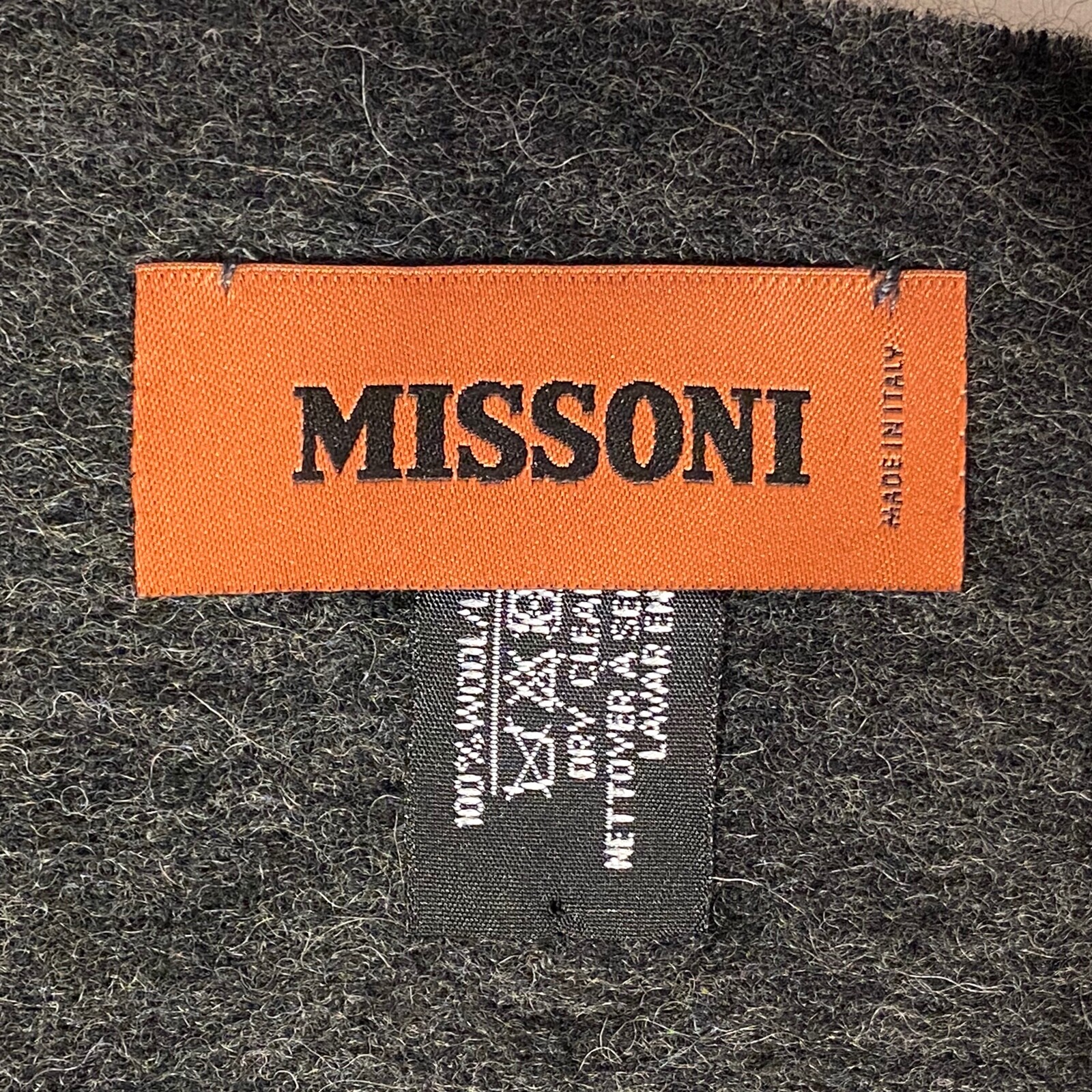 MISSONI Mens Womens Wool Fringe Scarf Ivory Logo Green Gray | eBay