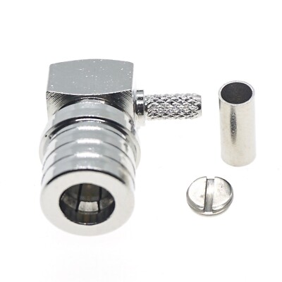 QMA Male Right Angle Crimp for RG174 RG179 RG316 LMR100 Cable Lot RF ...