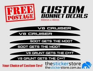 Toyota Landcruiser 79 Series CUSTOM BONNET DECALS 600mm x 40mm - CUSTOM ...