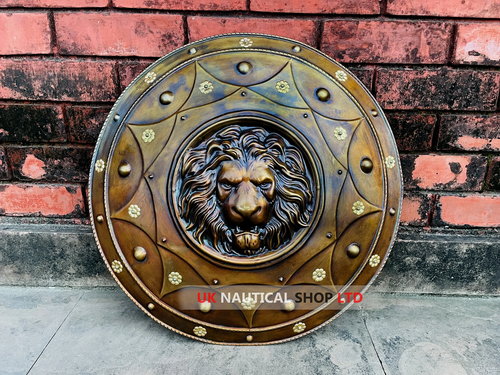 18" Spartan Lion Face Shield Knight Armor Shield Halloween Medieval ...