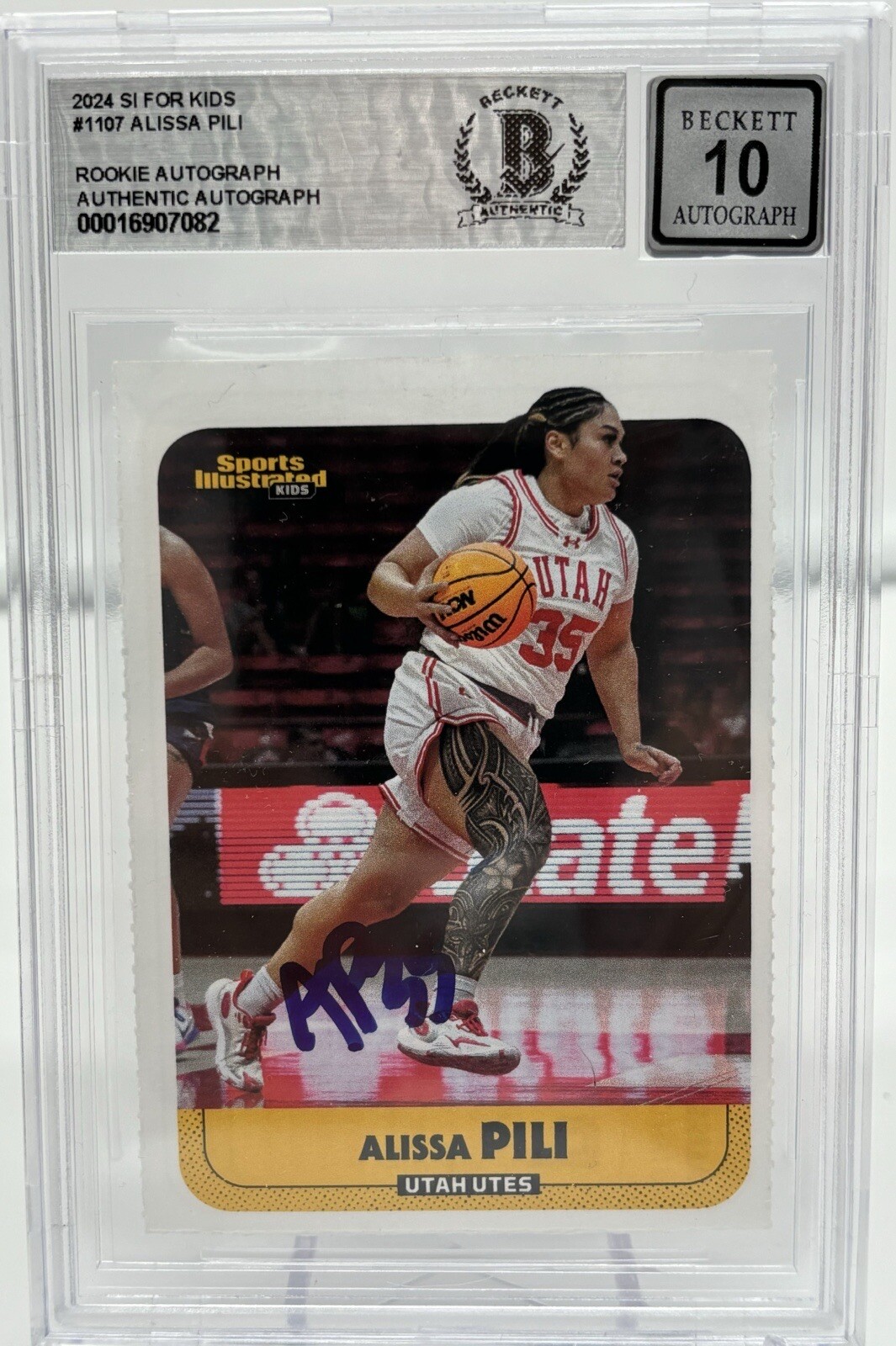 ALISSA PILI Signed 2024 SI for Kids RC BAS Rookie Autograph Grade 10 ...