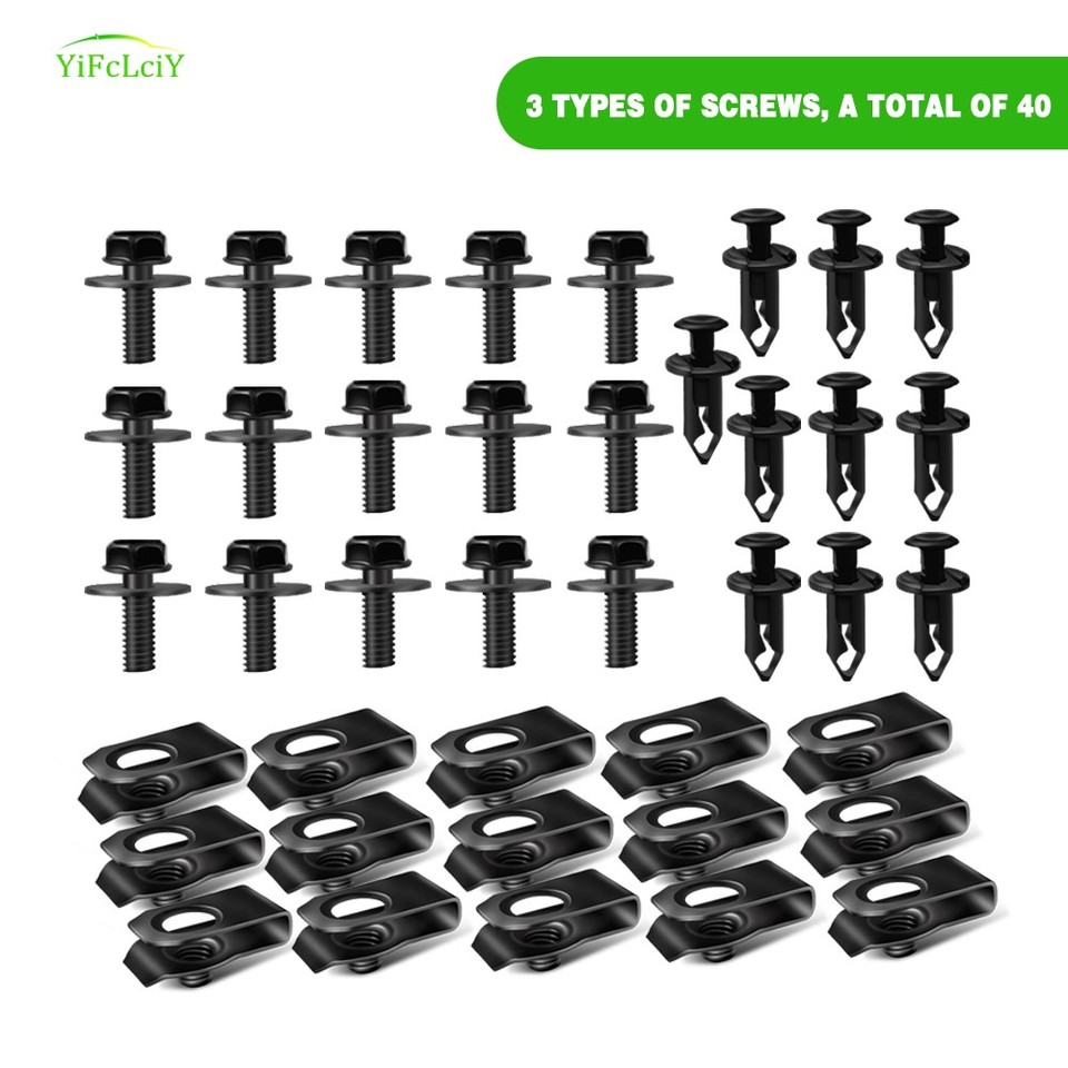 40pcs For Ford Escape Engine Splash Shield Skid Plate Body Bolts U-nut ...