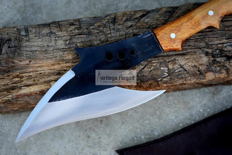 Custom Handmade Carbon Steel Blade HARPOON Viking Axe | Hunting Axe ...