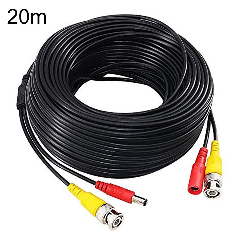 20m Video Power Cable with BNC Connector for CCTV Cameras Indoor ...