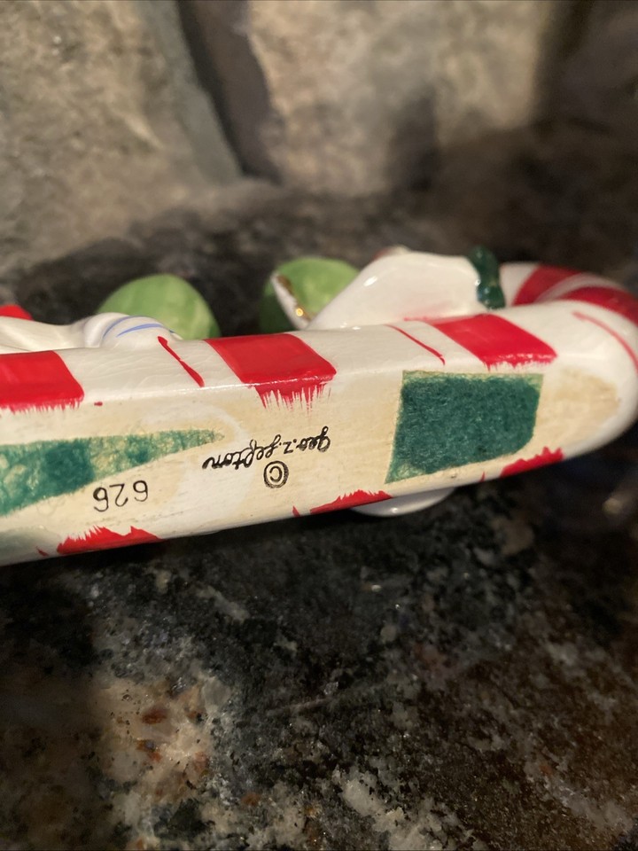 Vintage Japan Lefton Merry Christmas Angel Candy Cane Kids #626 Sleigh ...