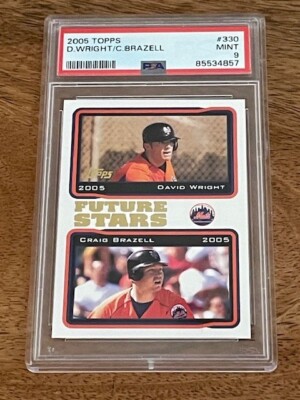 2005 Topps CRAIG BRAZELL/DAVID WRIGHT #330 New York Mets PSA 9 Perfect ...