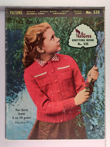 Patons Knitting Book No. 535 - Vintage - For Girls 4 to 14 | eBay