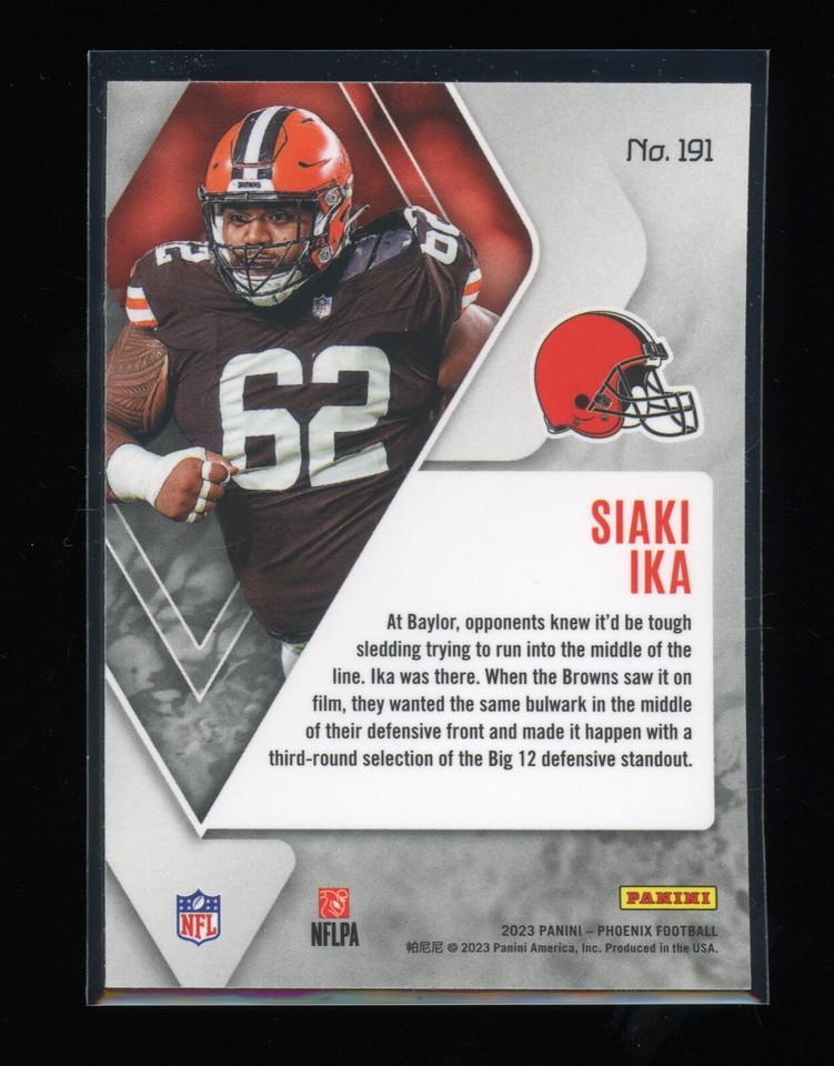 2023 Panini Phoenix Football Siaki Ika RC Base #191 Cleveland Browns ...