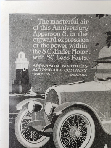 Apperson Eight Lighthouse Antique Car Ad Magazine Print Automobile ...